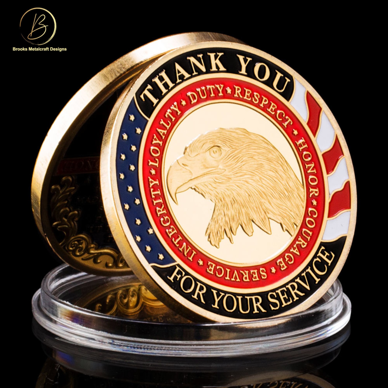 Military Thank You for Your Service Gold Challenge Coin - Etsy