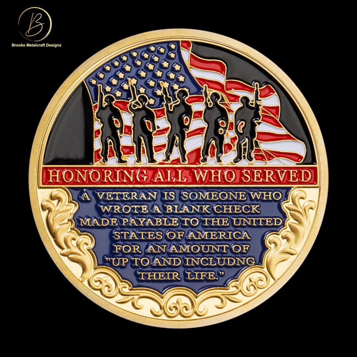 Military Thank You for Your Service Gold Challenge Coin - Etsy