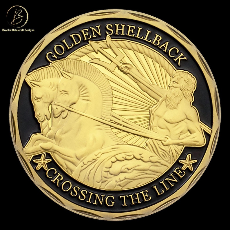 Navy Golden Shellback Crossing the Line Challenge Coin - Etsy