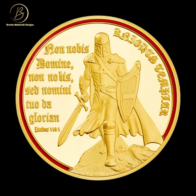 Knights Templar Latin Gold Challenge Coin - Etsy
