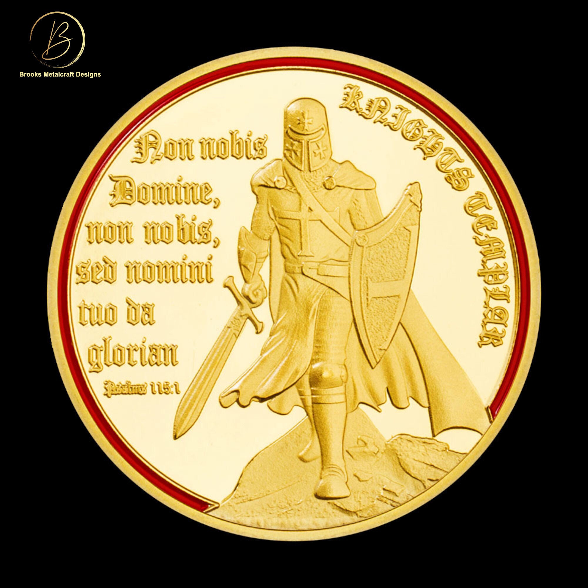 Knights Templar Latin Gold Challenge Coin - Etsy
