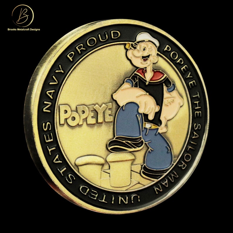 US Navy Popeye the Sailor Man Challenge Coin - Etsy