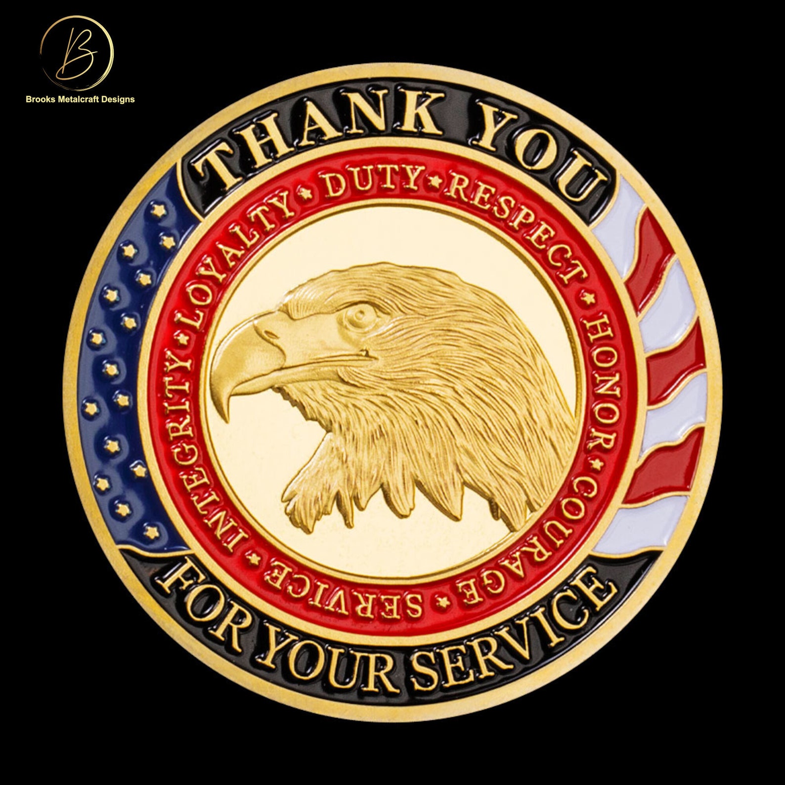 Military Thank You for Your Service Gold Challenge Coin - Etsy