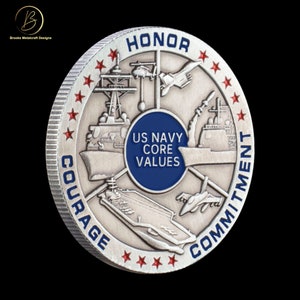 Navy Core Values Challenge Coin - Etsy