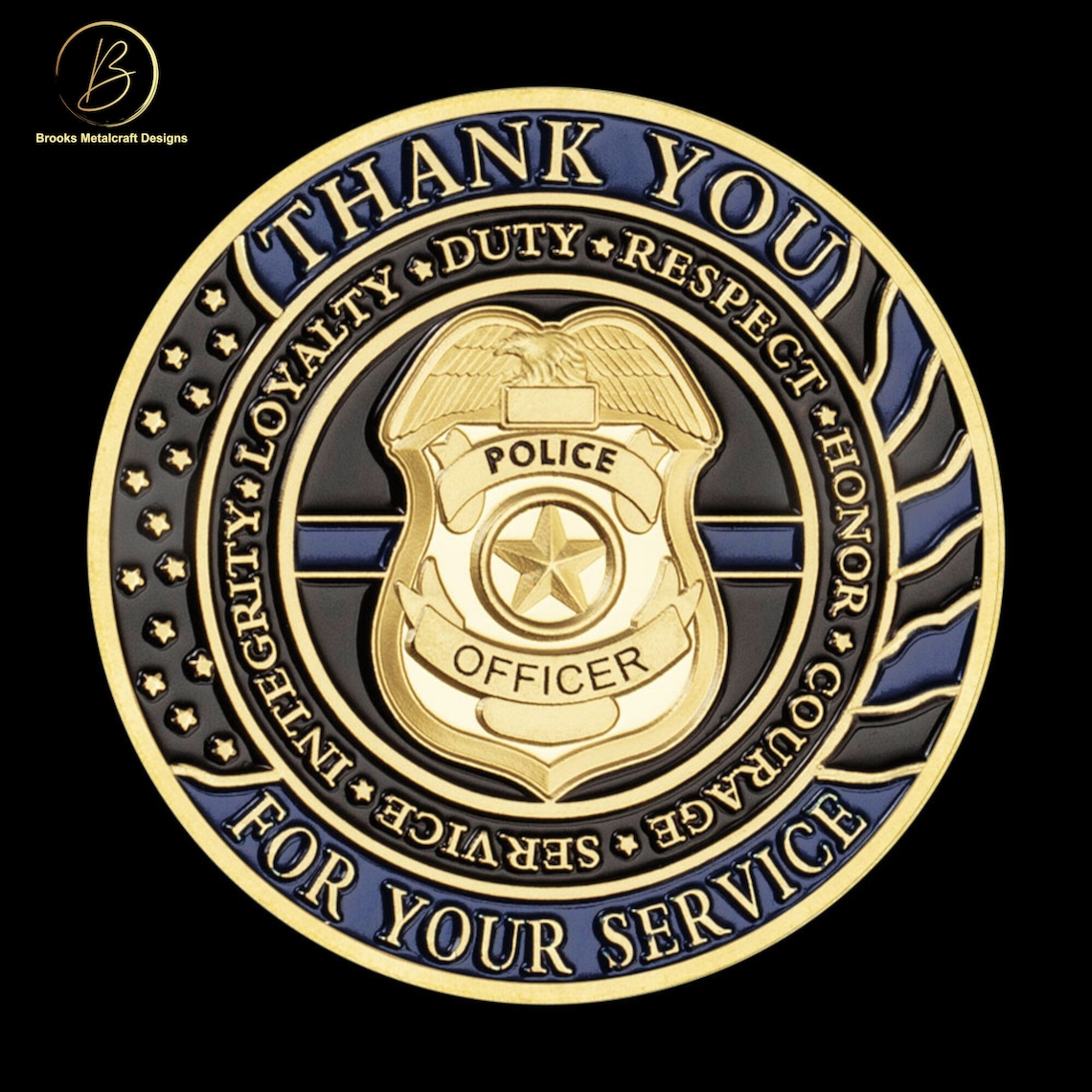 Police Thank You for Your Service Challenge Coin - Etsy