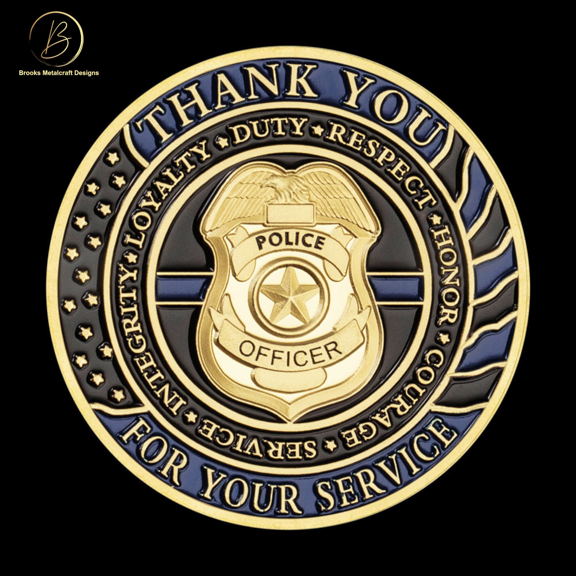 Police Thank You for Your Service Challenge Coin - Etsy