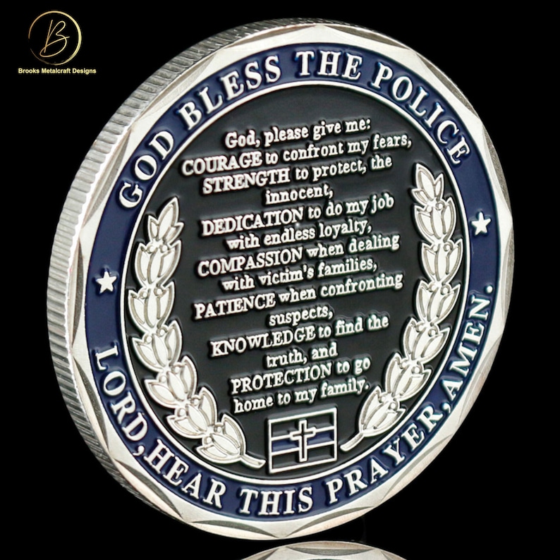 God Bless the Police Matthew 5:9 and Prayer Challenge Coin - Etsy