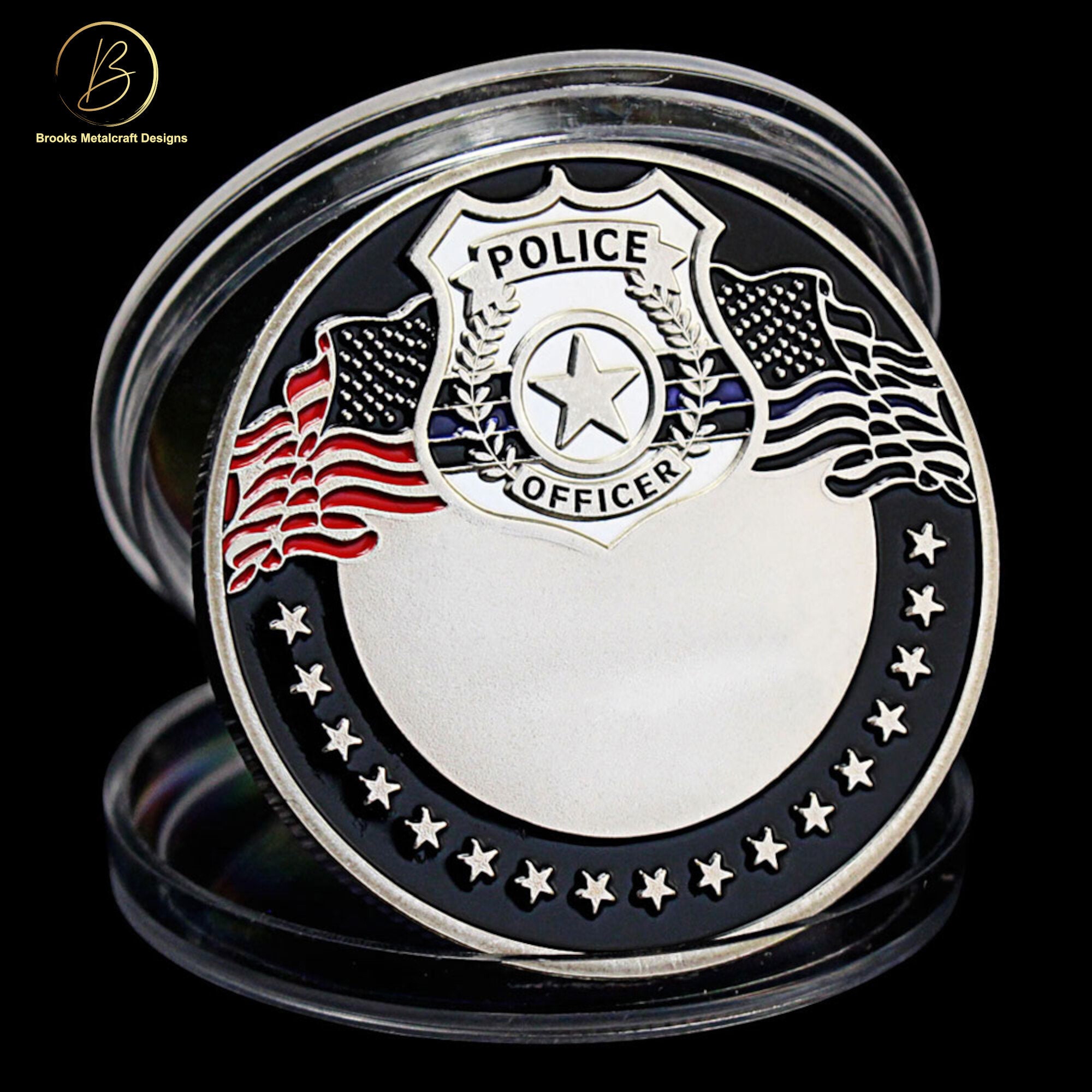 Police the Thin Blue Line Silver Challenge Coin - Etsy