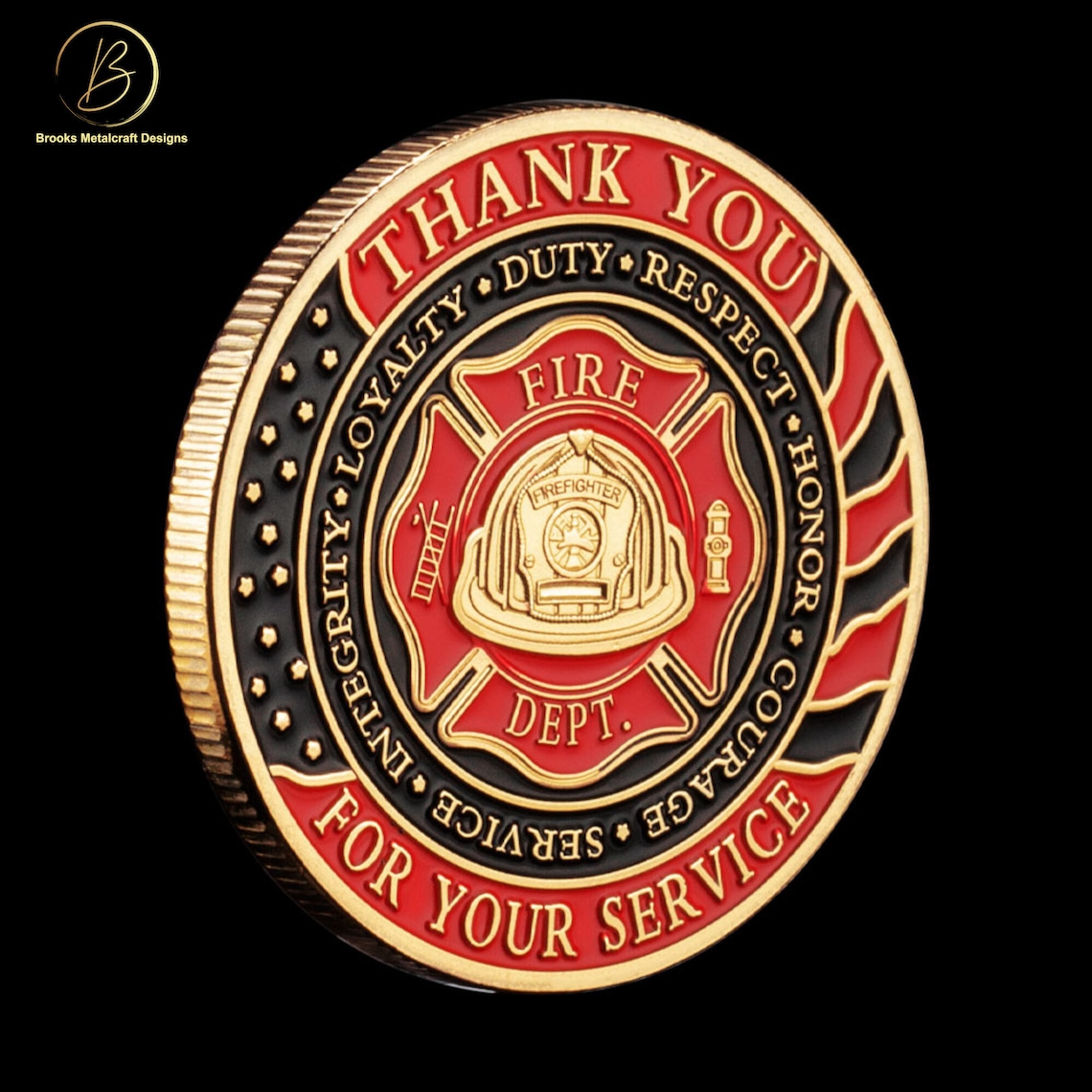 Fire Department Thank You for Your Service Challenge Coin - Etsy