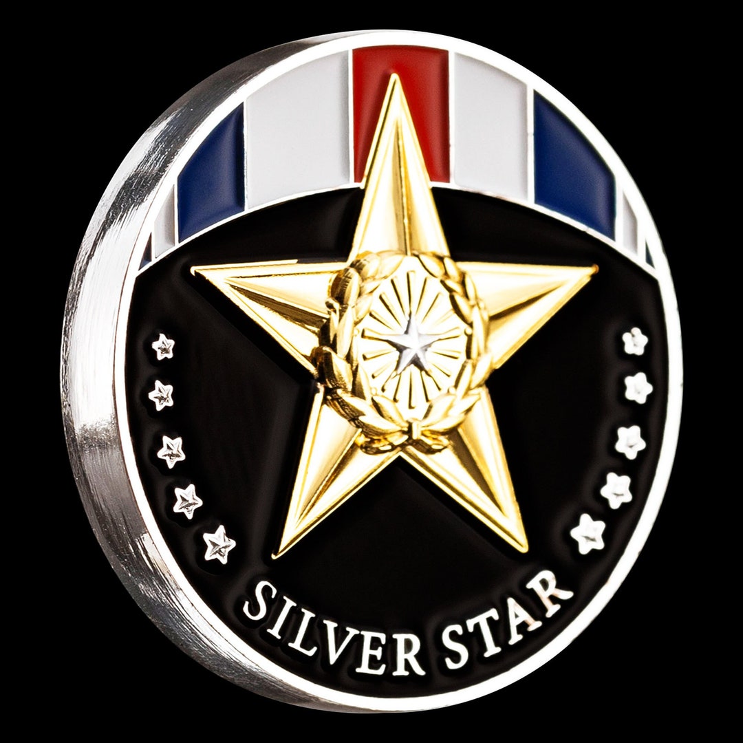 Silver Star Medal Challenge coin - Etsy