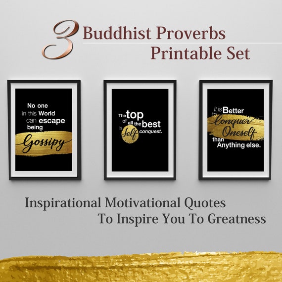 Buddhist Proverbs Printable Set Buddha Speech Art Bundle | Etsy