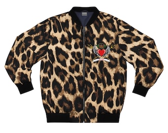 Leopard Bomber Jacket - Etsy