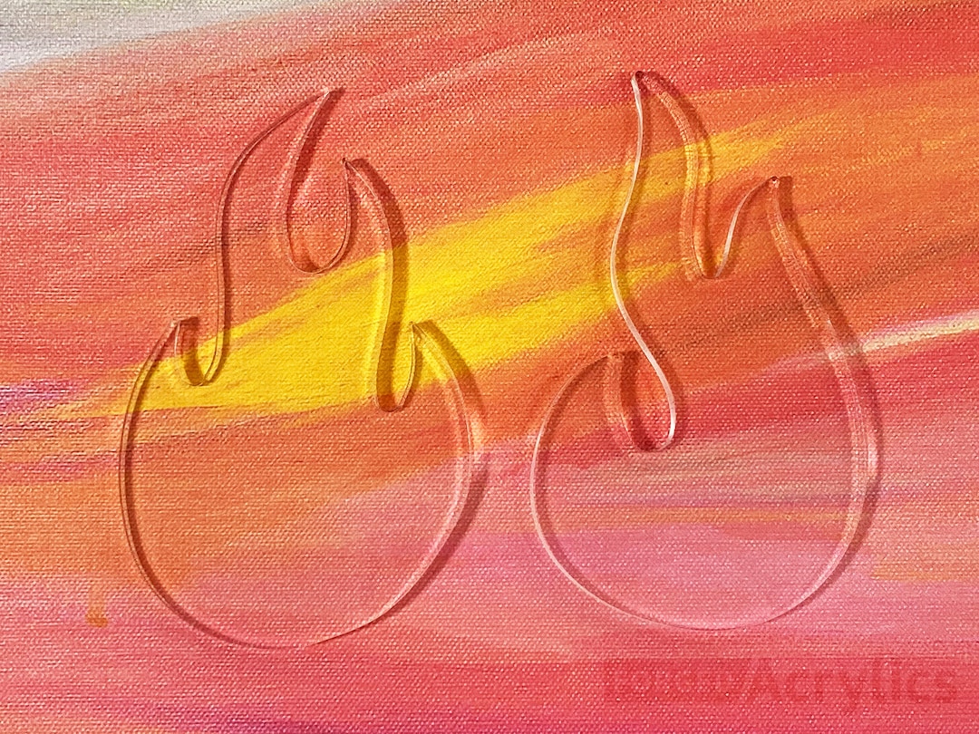 Clear 1/8" Acrylic Flames - Pick Your Size - Polished Edge, Laser Cut ...