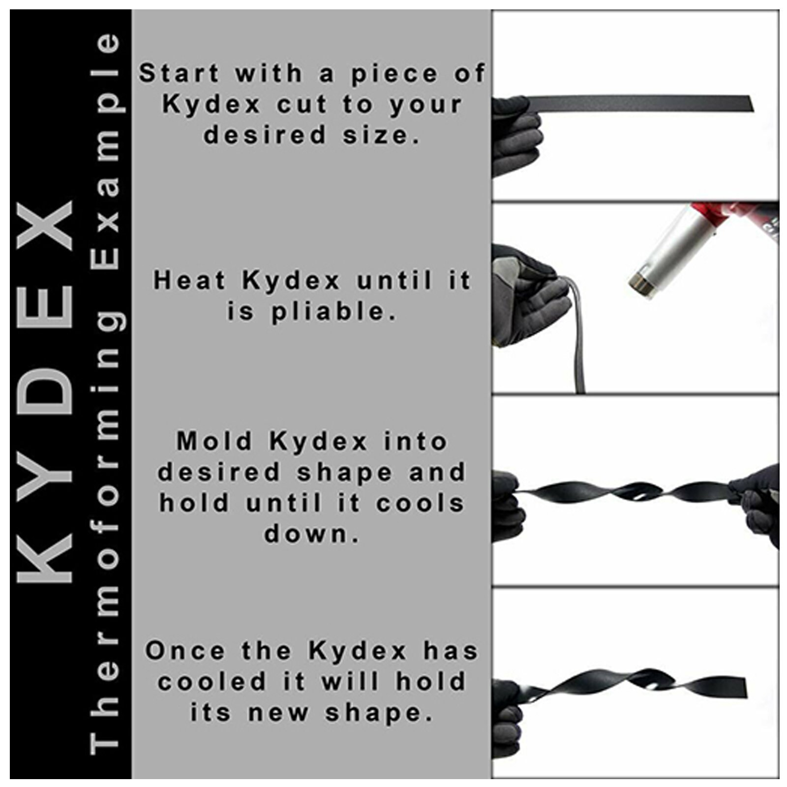 KYDEX T Thermoforming Plastic Sheets .060 Thickness, 12 X 12 Nominal, 2 ...