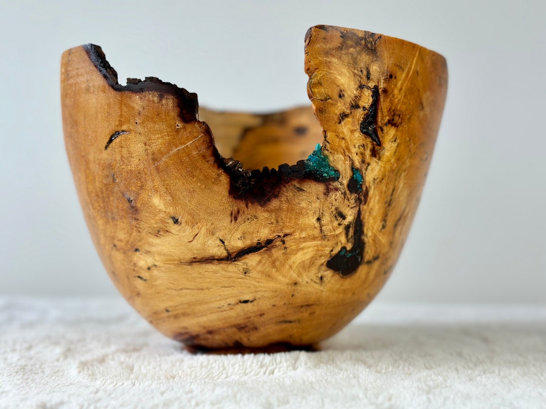 Medium Tamarind Wood Bowl, Artisanal Tamarind Wood Bowl, Decorated With ...
