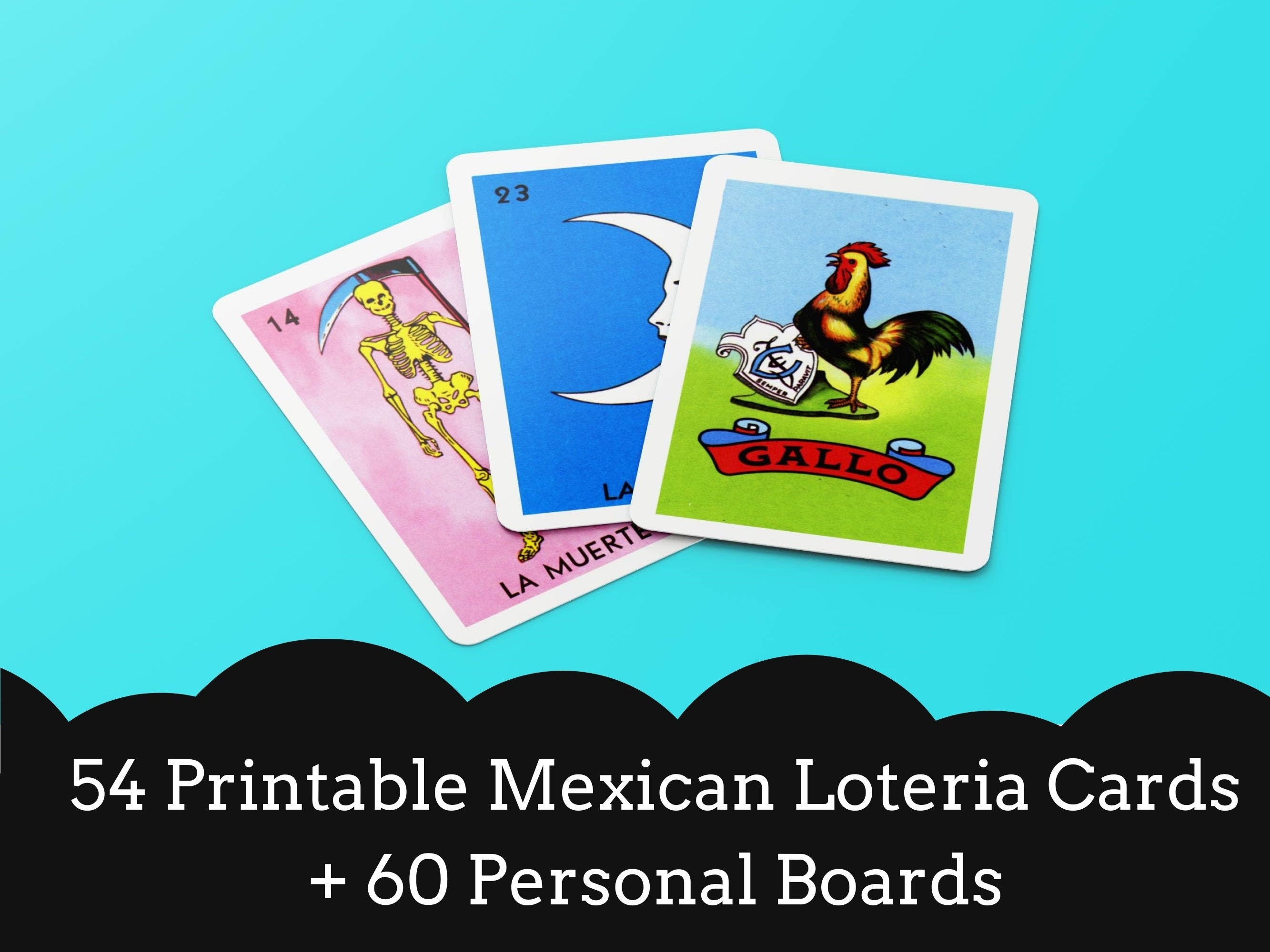Printable Mexican Loteria Cards and 60 Game Boards Instant | Etsy