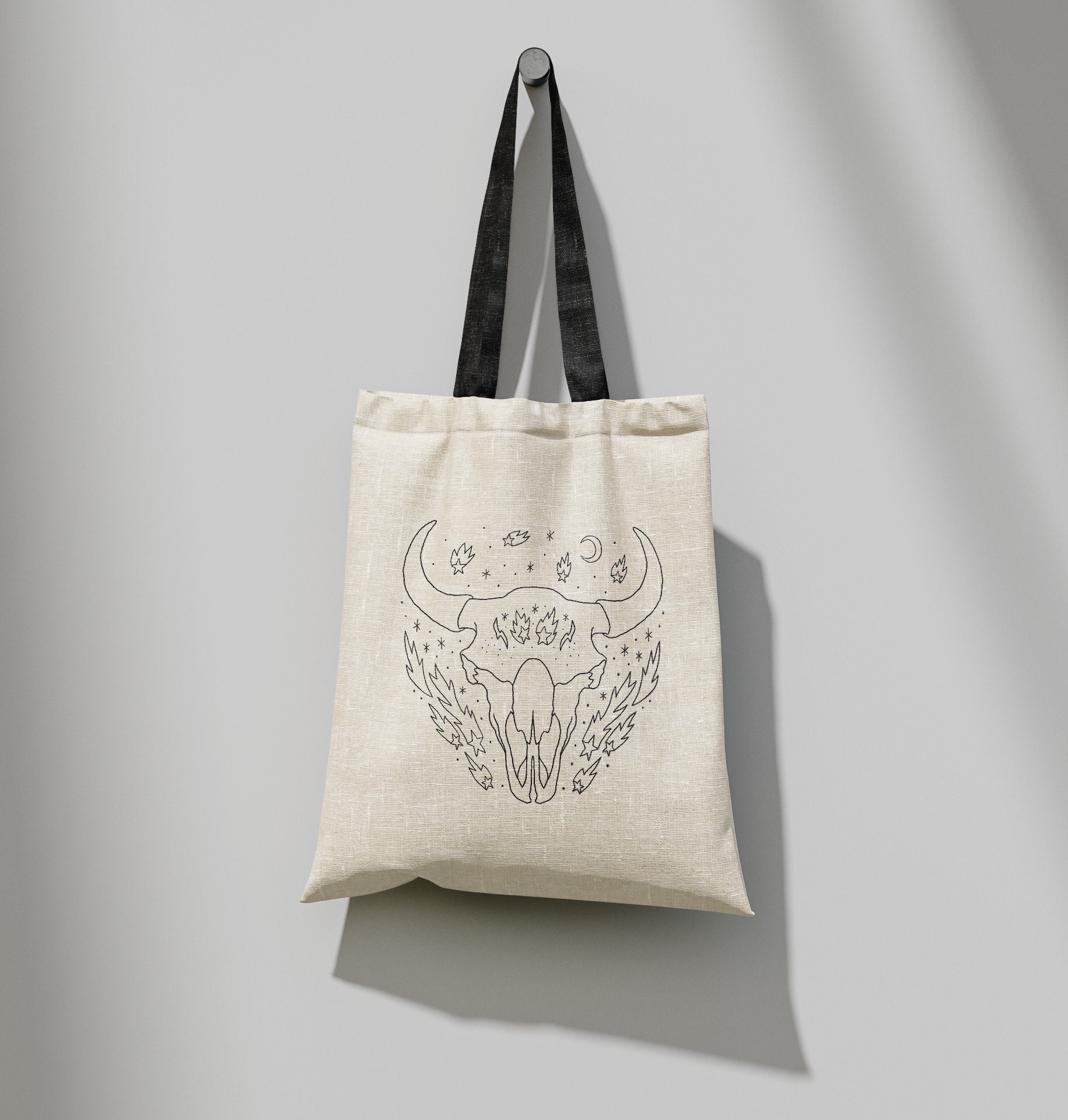 Celestial Skull Embroidery Pattern - Hand Embroidery Pattern - Mystic ...