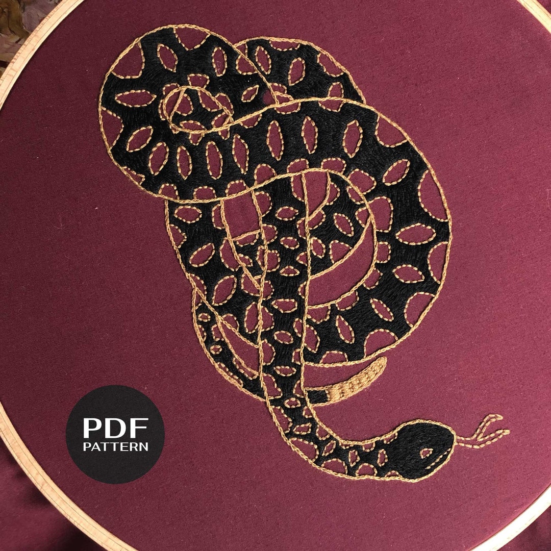 Snake Embroidery Pattern - Embroidery Pattern - Embroidery Designs ...