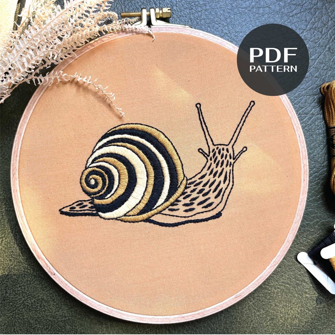 Hand Embroidery Pattern - Snail Embroidery Designs - Digital PDF ...
