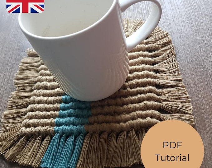 Macrame Coaster Pattern, Macrame PDF Tutorial Coaster, Macrame Tutorial Video for a Flower ...