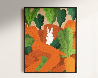 Spring Bunny Rabbit With Carrot PNG Clipart Commercial Use Instant ...