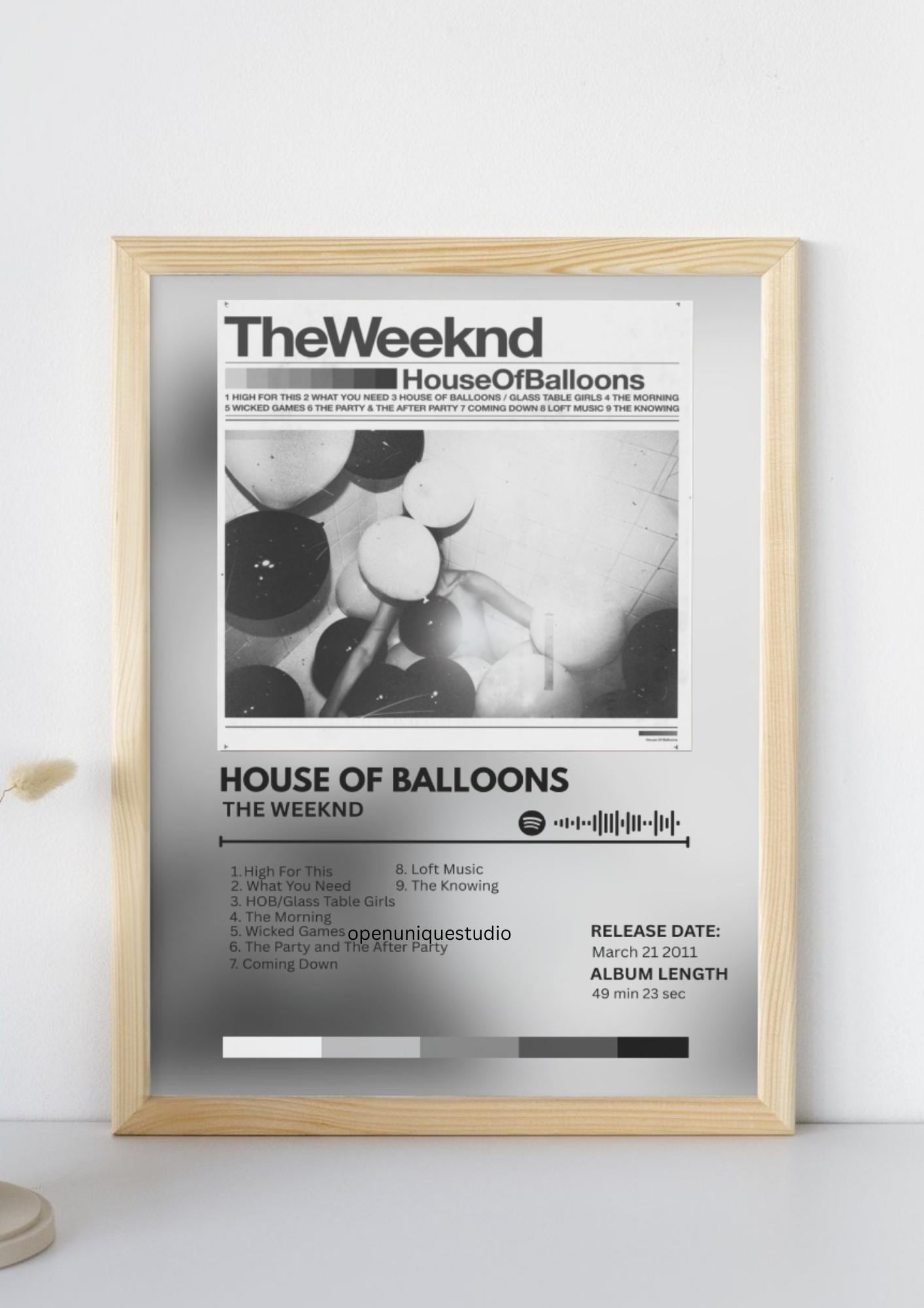 The Weeknd 'house of Balloons' Album Poster – Digital Download ...