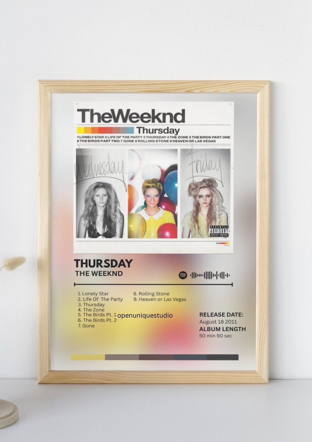 The Weeknd 'thursday' Album Poster – Digital Download, Minimalist R&B ...