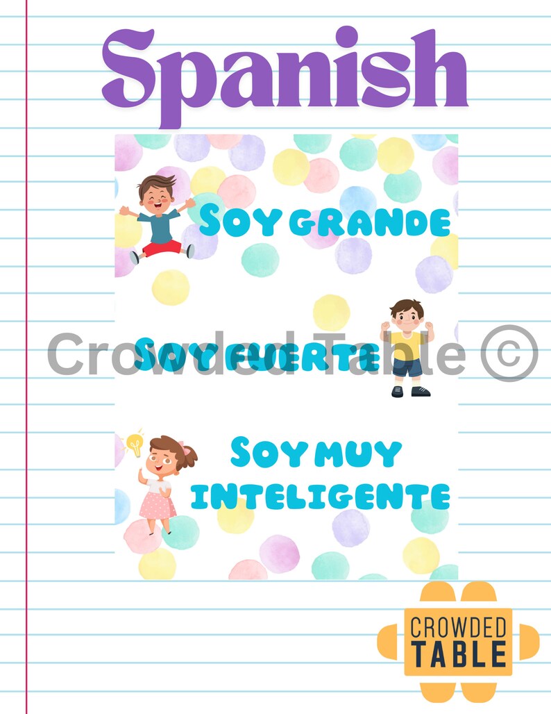 Positive Affirmations for Kids - Spanish/english - Bilingual - Soy ...