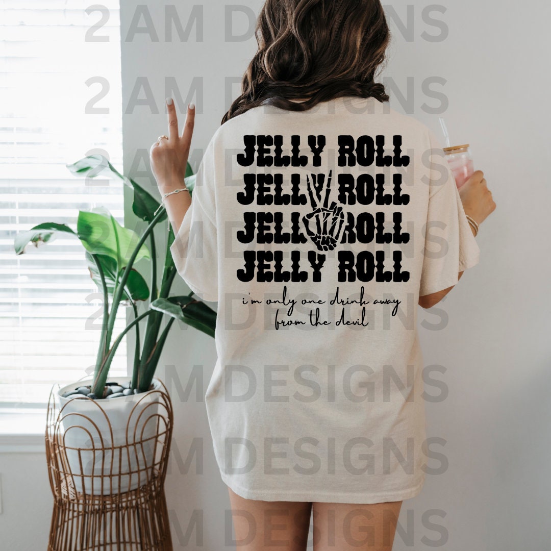 Jelly Roll Shirt - Jelly Roll One Drink Away From the Devil Shirt ...