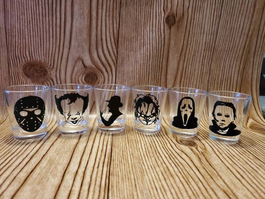 Horror Movie Characters Shot Glasses Individual or Set Chucky Jason ...