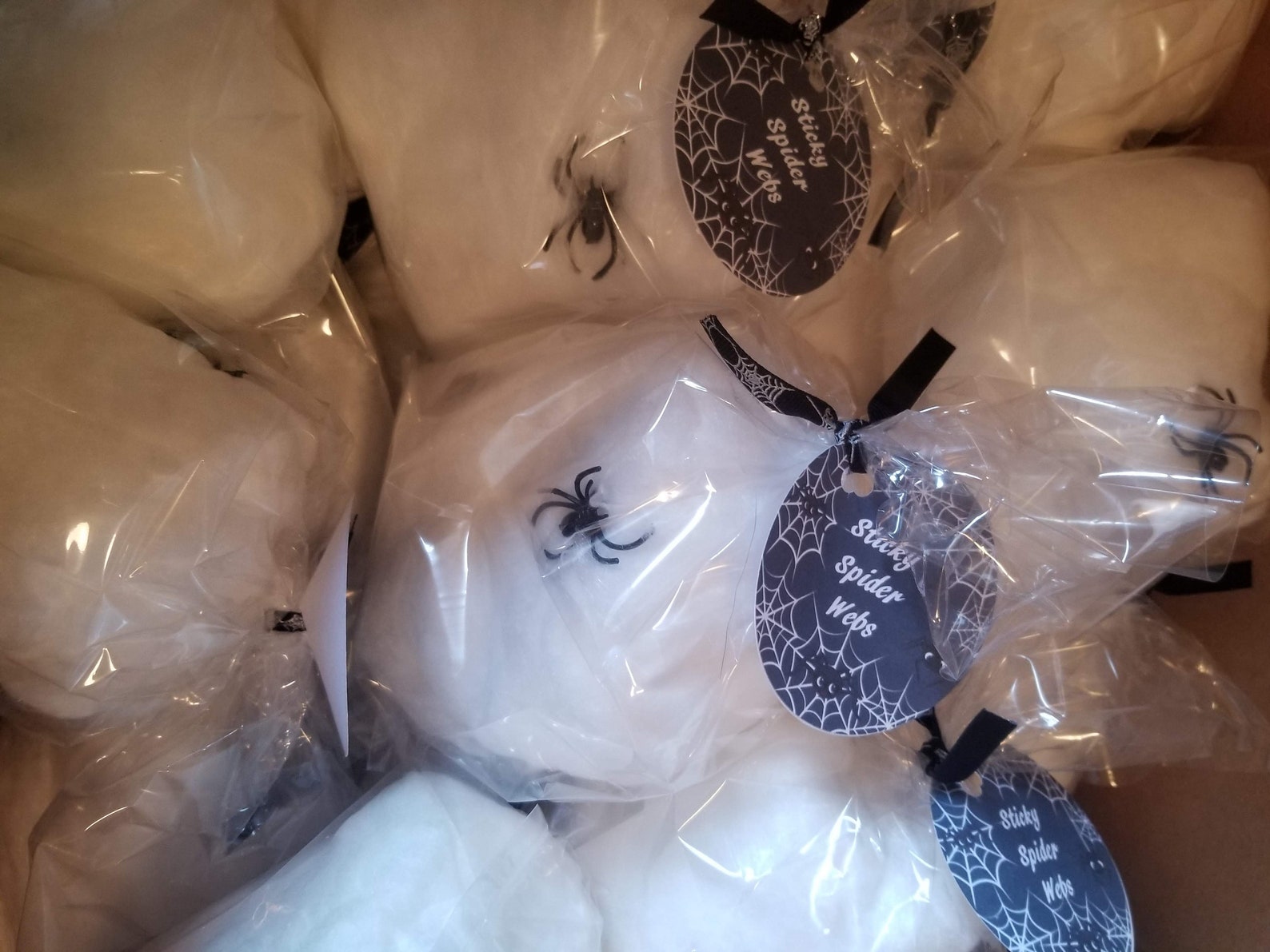 12 Cotton Candy Halloween Spider Web Party Favors - Etsy