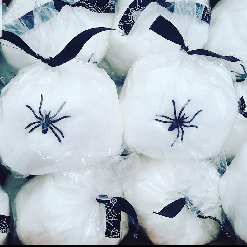 12 Cotton Candy Halloween Spider Web Party Favors - Etsy