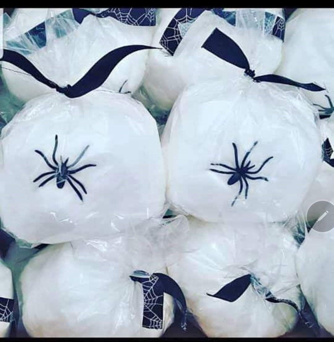 12 Cotton Candy Halloween Spider Web Party Favors - Etsy