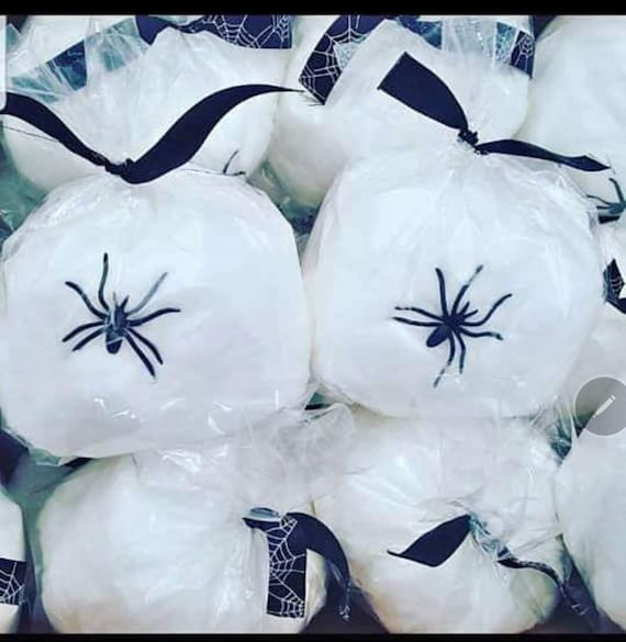 12 Cotton Candy Halloween Spider Web Party Favors - Etsy