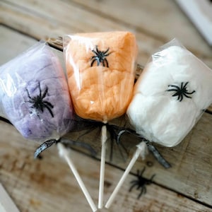 Halloween Spider Web Cotton Candy Pop Favor Party Treats - Etsy