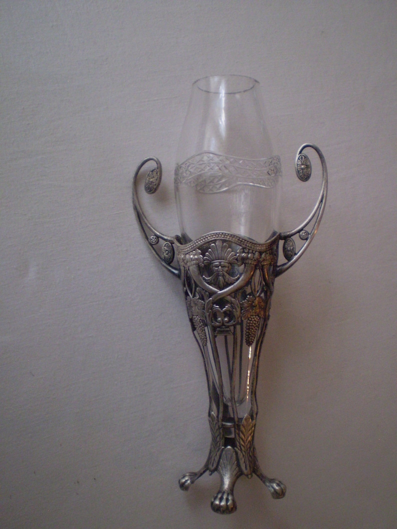 Wmf Art Nouveau Vase Silver Plated With Original Glass - Etsy