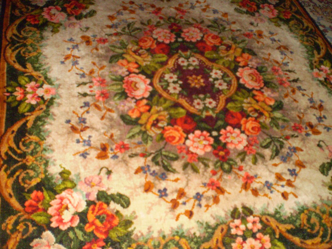 19th Century Multi Colored Wool Tablecloth Rare Find 19th - Etsy
