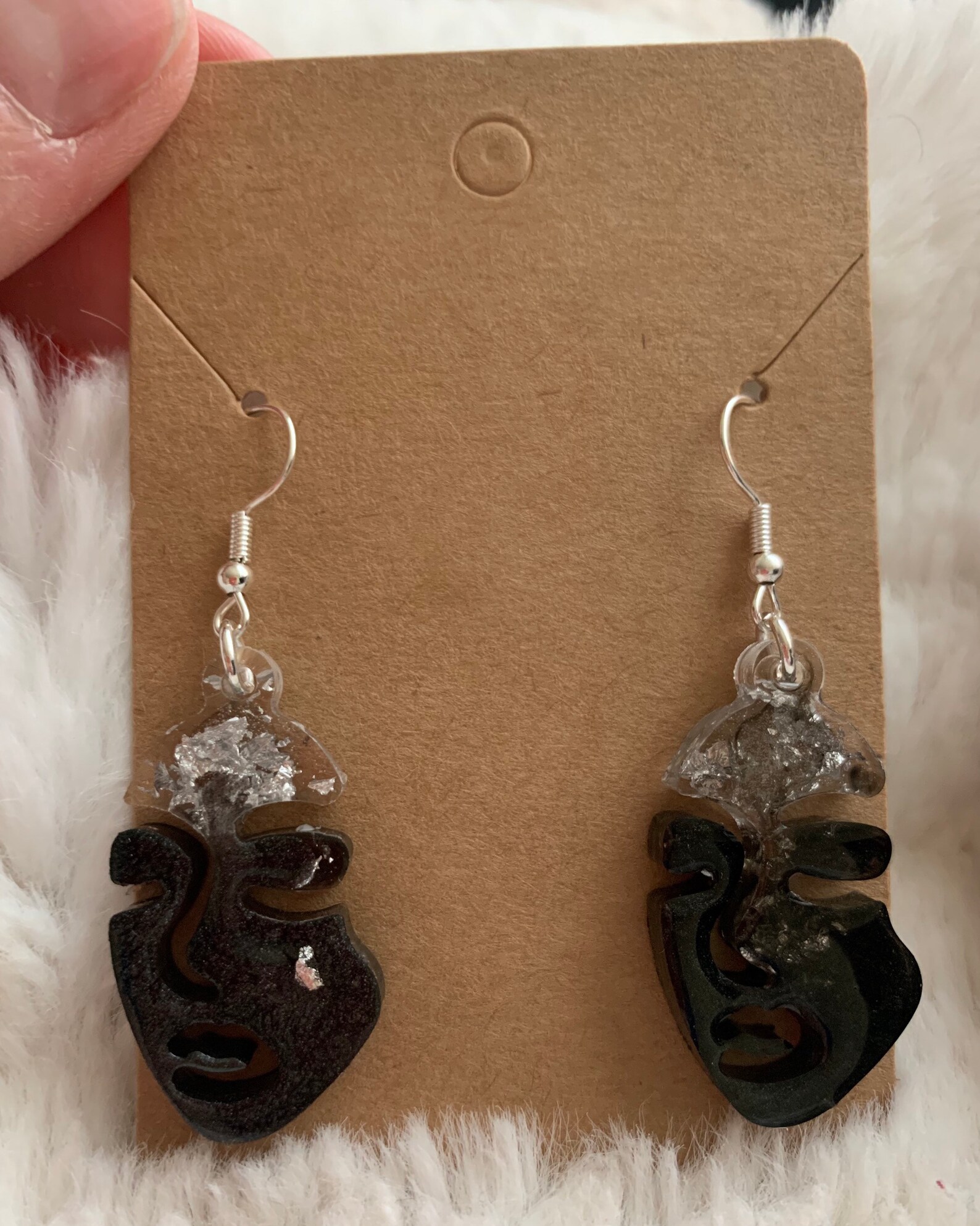 Custom Handmade Resin Mask Dangling Earrings - Etsy