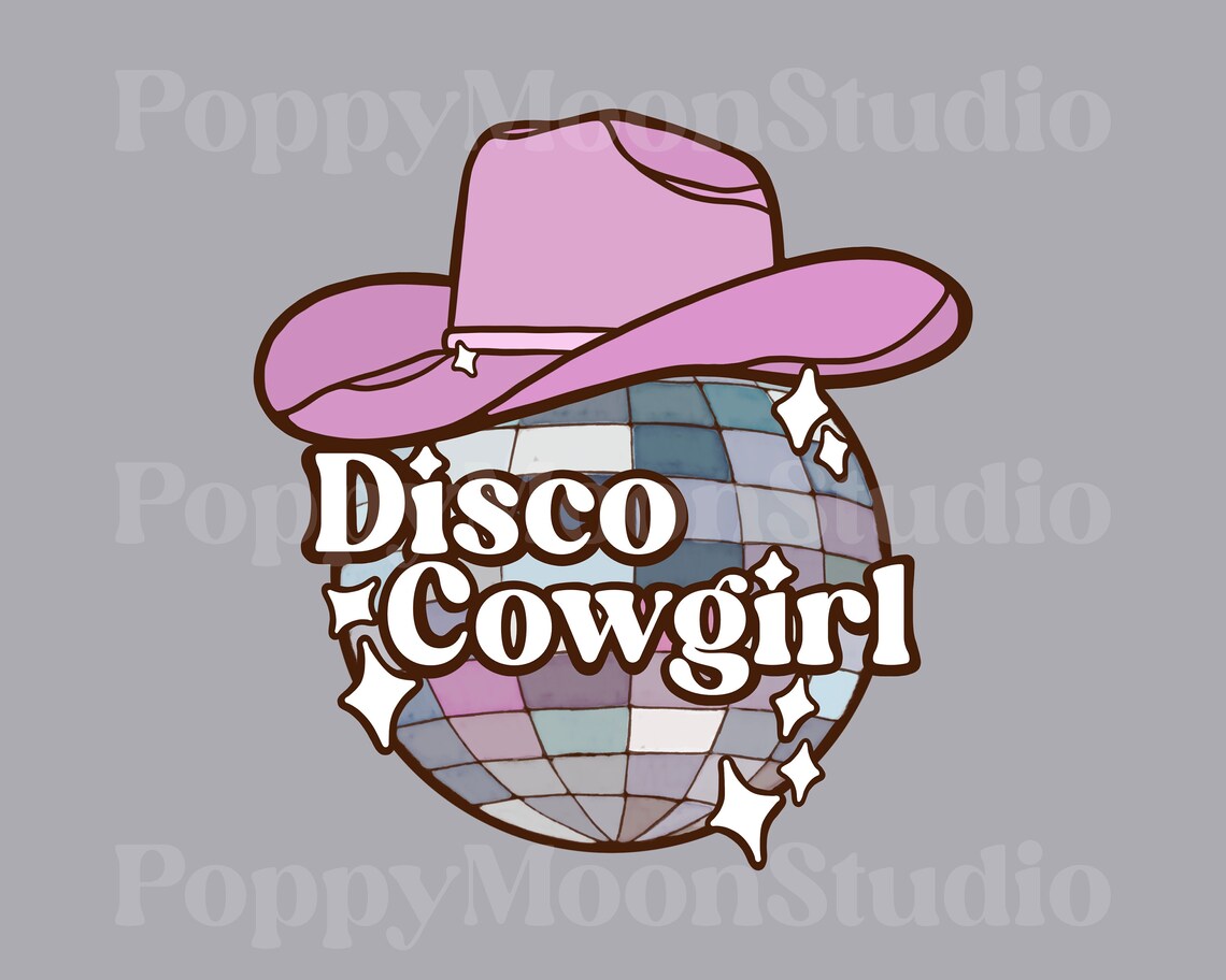 Disco Cowgirl PNG Hand Drawn Digital Download Sublimation - Etsy