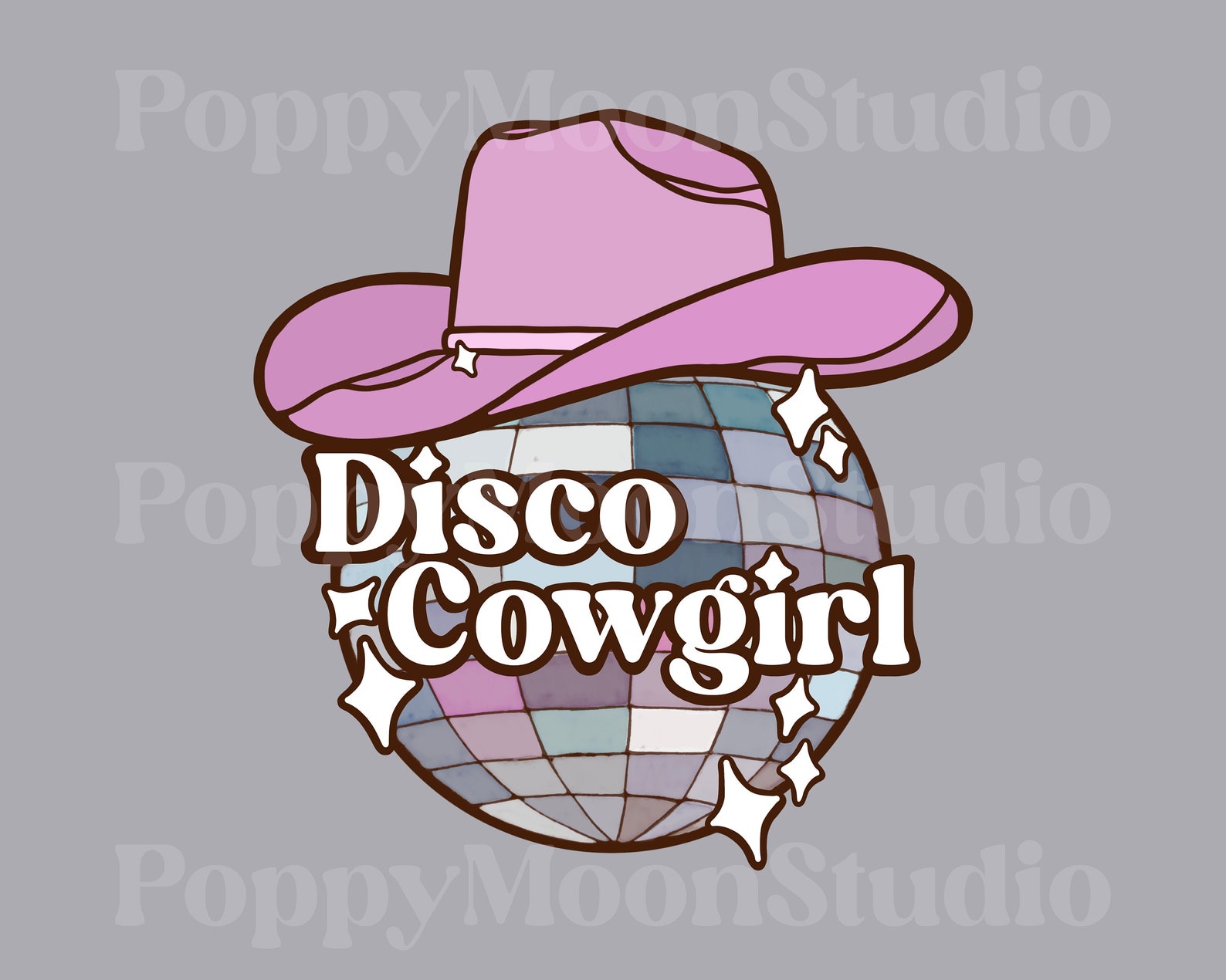 Disco Cowgirl PNG Hand Drawn Digital Download Sublimation - Etsy