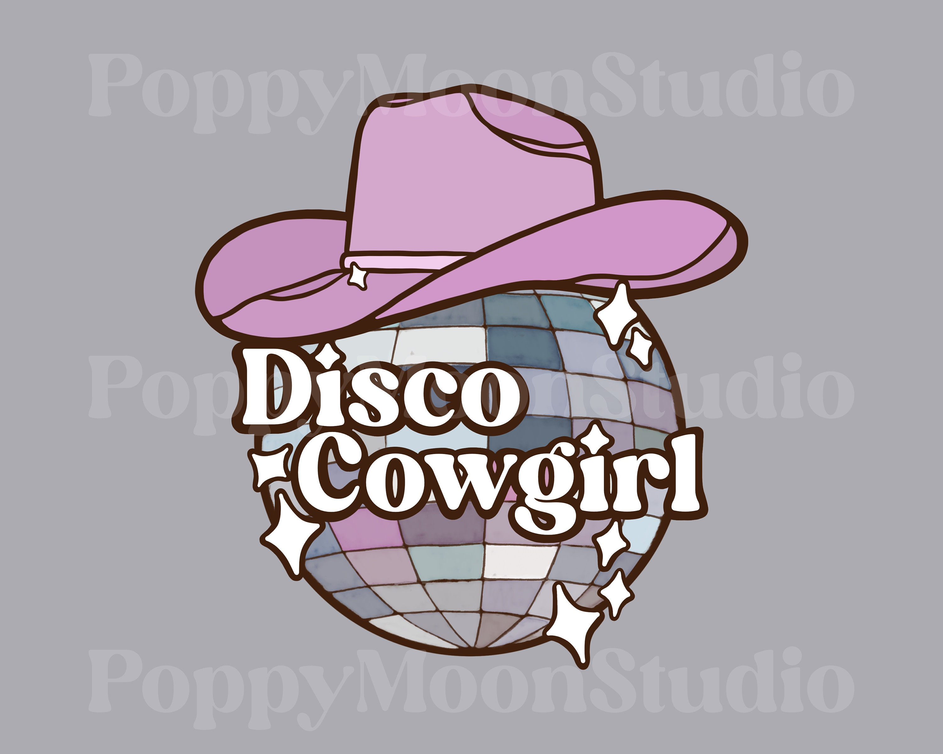 Disco Cowgirl PNG Hand Drawn Digital Download Sublimation - Etsy