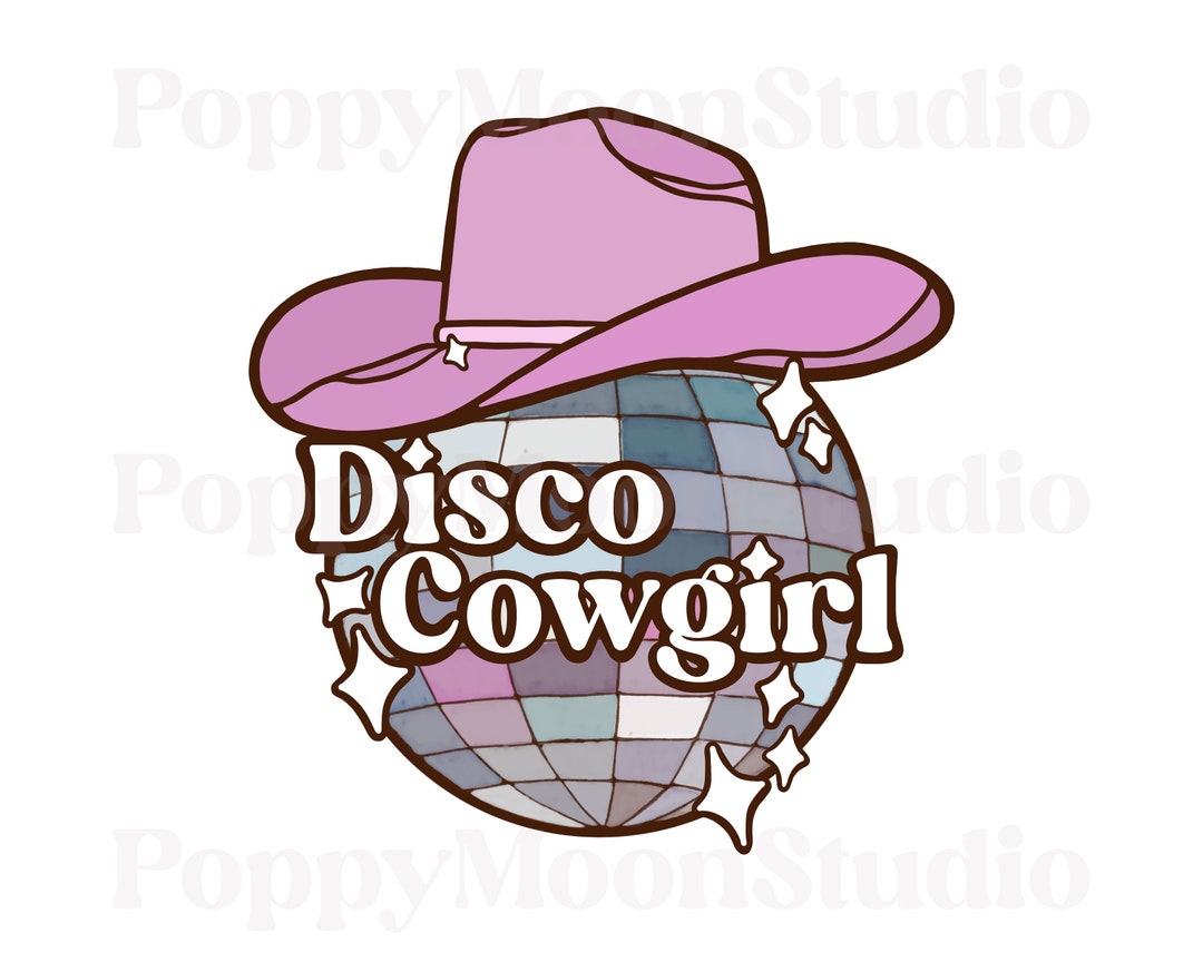 Disco Cowgirl PNG Hand Drawn Digital Download Sublimation - Etsy