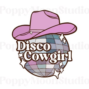 Disco Cowgirl PNG Hand Drawn Digital Download Sublimation - Etsy