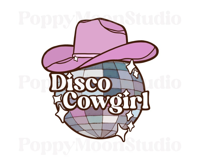 Disco Cowgirl PNG Hand Drawn Digital Download Sublimation - Etsy