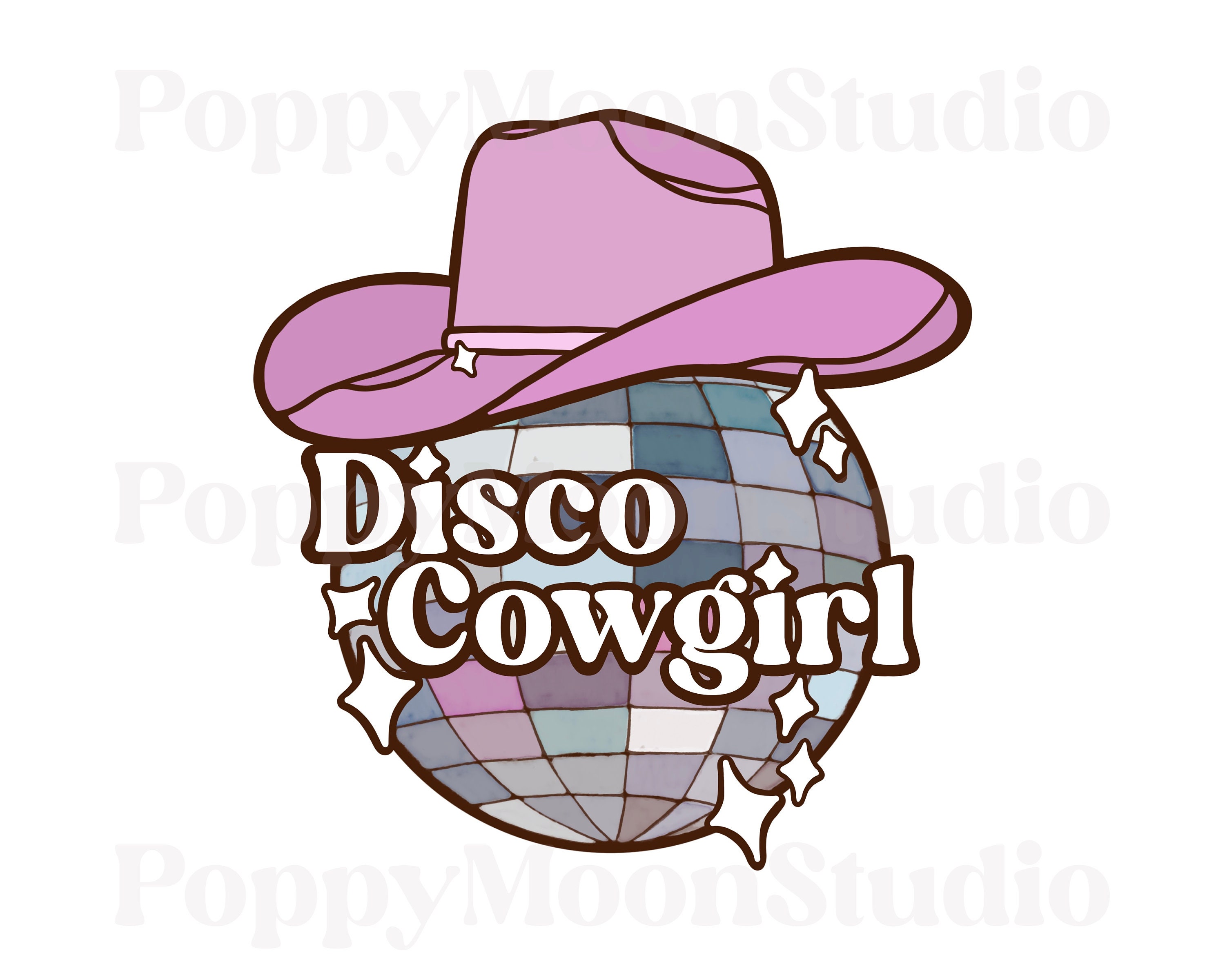 Disco Cowgirl PNG Hand Drawn Digital Download Sublimation - Etsy