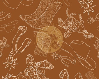 Cowboy Hat Seamless Pattern. Digital Download Only. Png File - Etsy