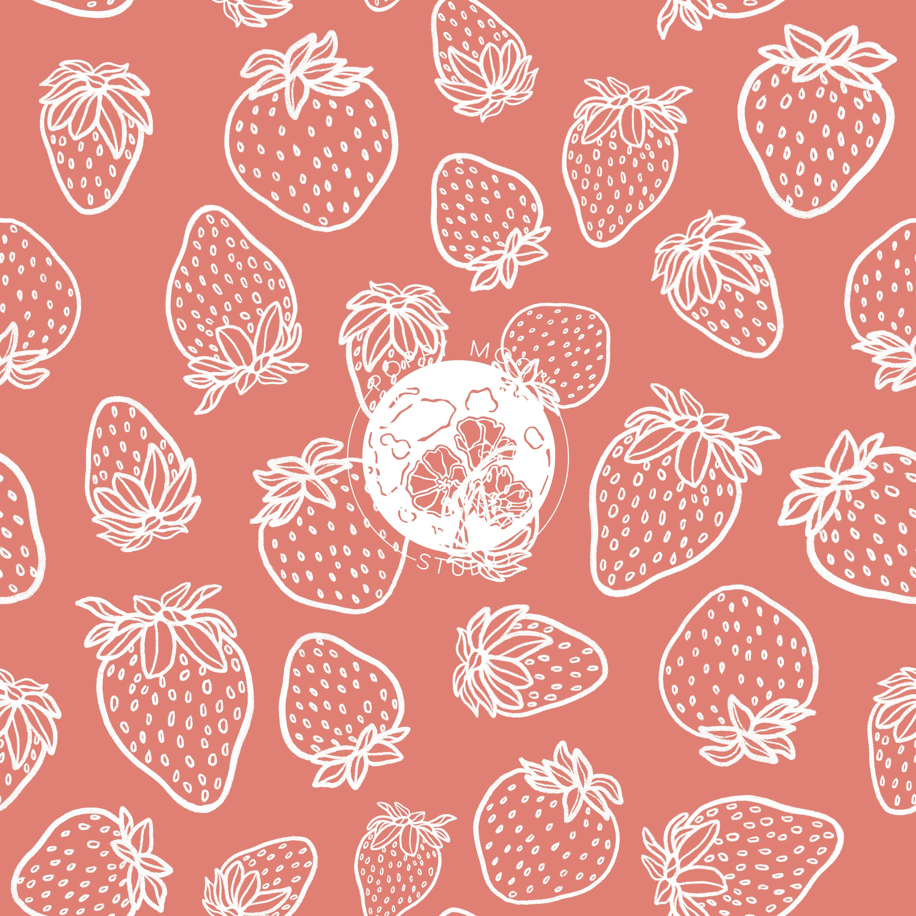 Hand Drawn Strawberries in Pink Seamless Repeat Pattern / Kids ...