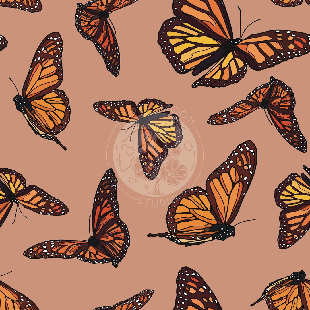 Monarch Butterfly Seamless Pattern / Hand Drawn Digital Download - Etsy