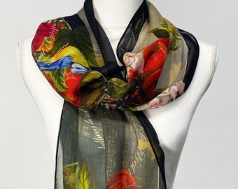 Vos & Low Designs New York for Met Opera Silk Scarf Shawl 36 Jacquard ...