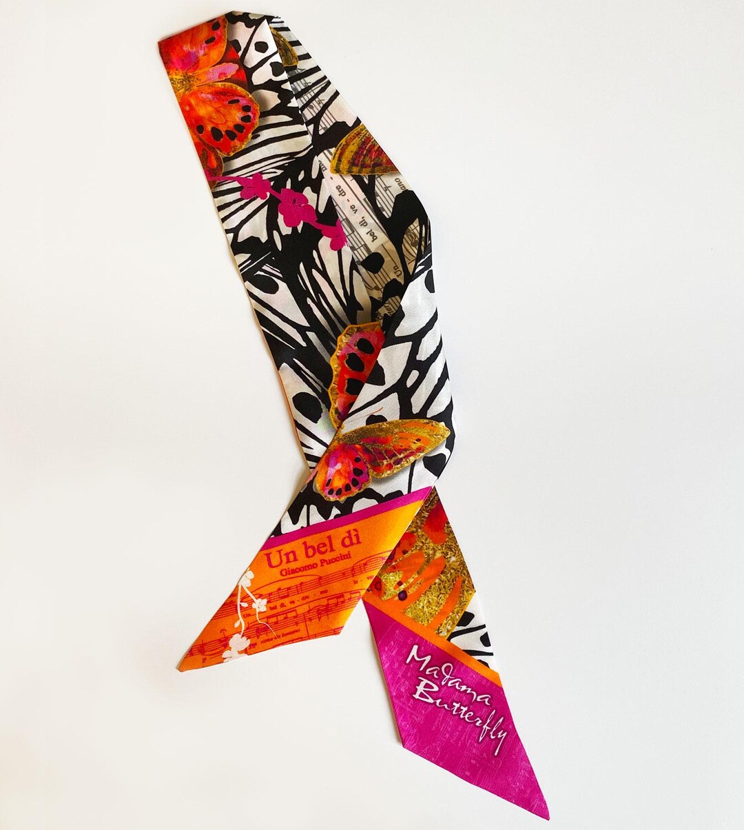 Madame Butterfly Opera Skinny Silk Neck Scarf - Etsy